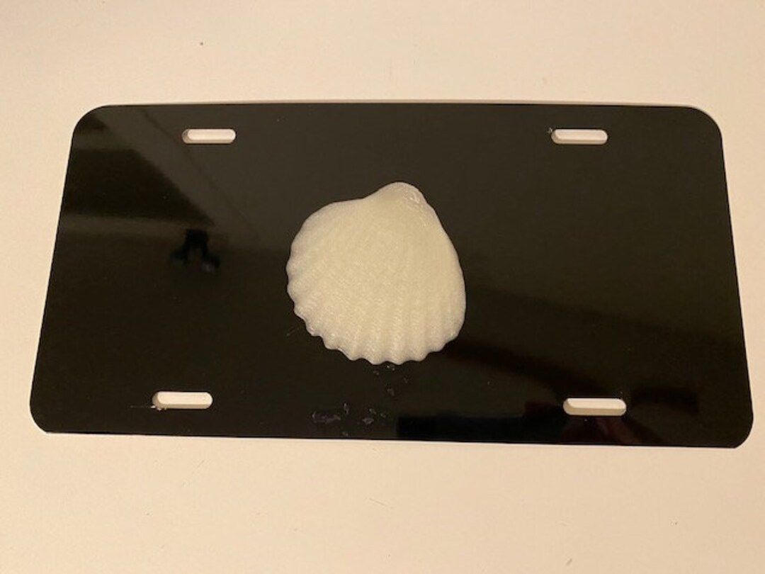 Sea Shell in 3D Version - Glow in the DARK - License Plate INSERT Black ...
