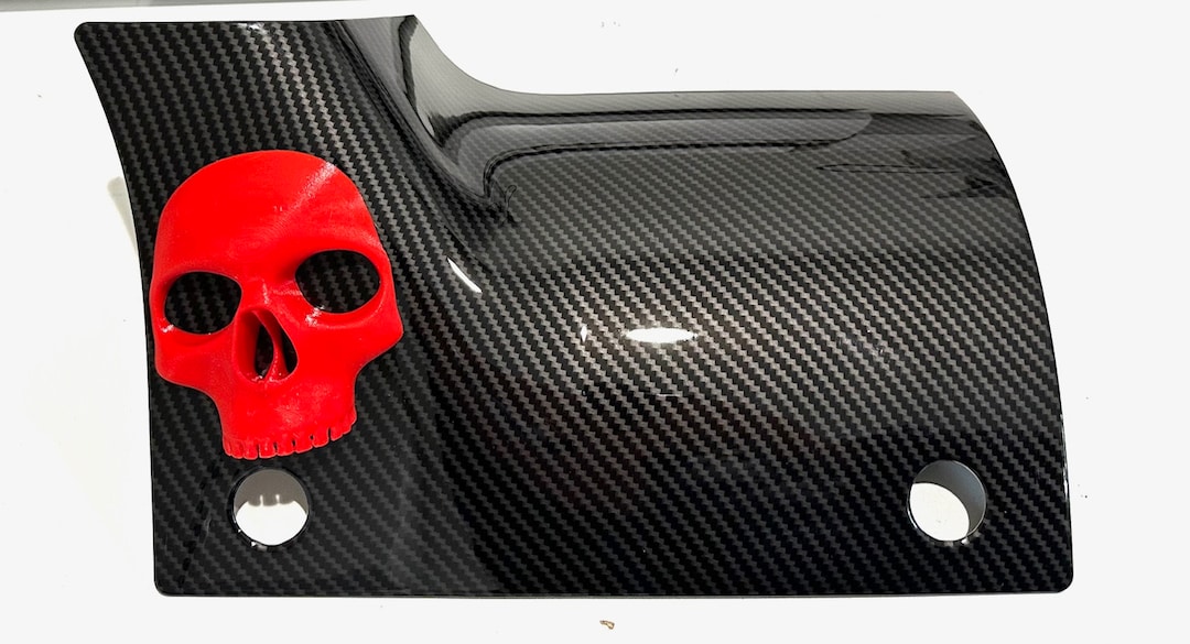 Scary Full Skull in 3D Carbon Fiber W Red for Jeep 4XE 2021-2024 JL JLU ...
