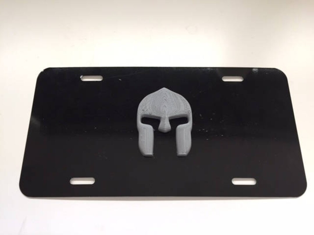 Spartan Mask Style 3D Version - Unique - License Plate INSERT Black ...