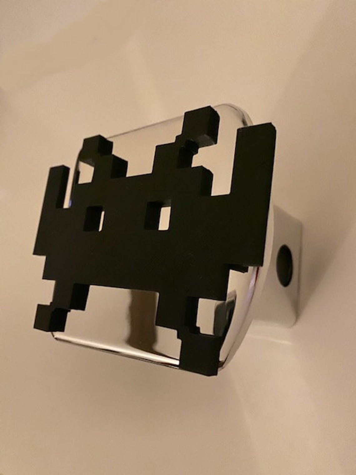 Space Invaders in 8 Bit in 3d Chrome With Black 2 Inch - Etsy