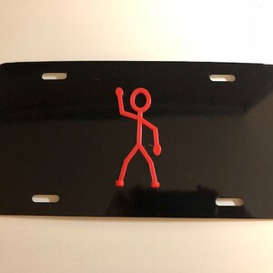 Stick Figure Waving Hello in 3D Version - Unique - License Plate INSERT ...