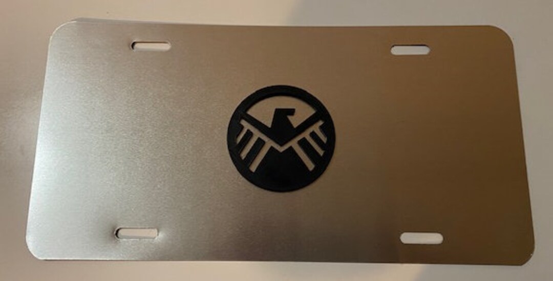 Shield in 3D License Plate INSERT Grey With Black Automotive License ...