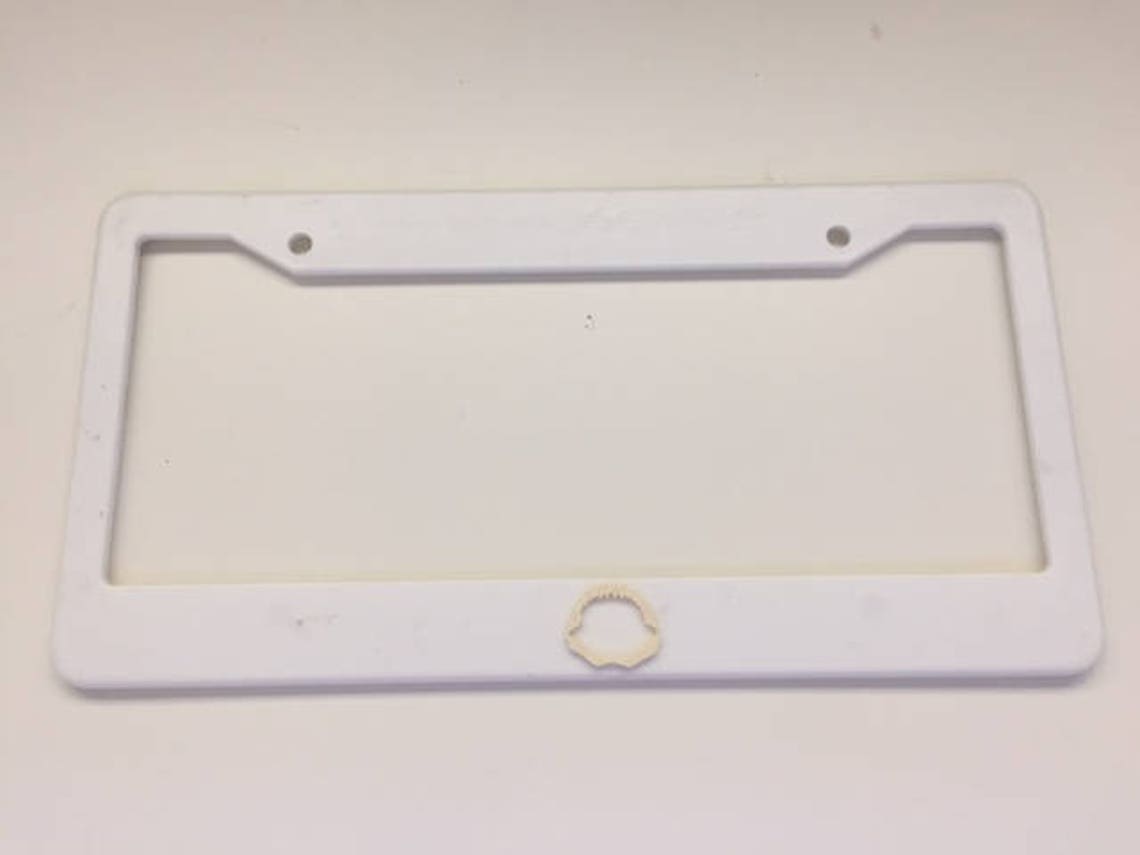 Jaws Shark Teeth in 3D White With White Automotive License - Etsy