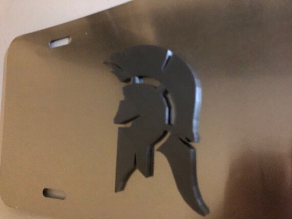 Spartan Side Helmet in 3D Version Unique License Plate | Etsy