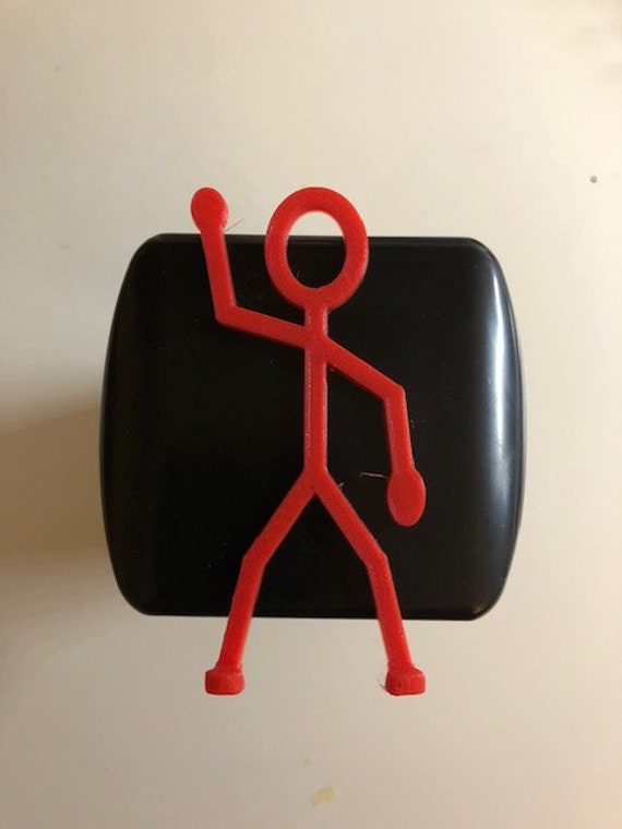 Stick Figure Guy Waving Hi in 3D Version Black With RED 2 | Etsy