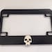 Skull in 3d Black With White Motorcycle License Plate Frame - Scary ...