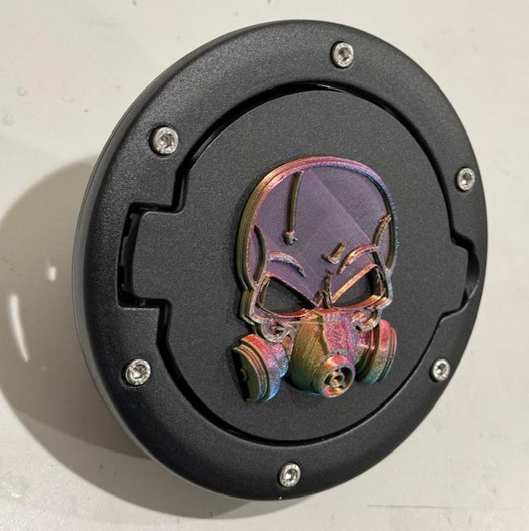 Skull Gas Mask in 3D - Black With Zinc Color for Jeep Wrangler JK/JKU ...