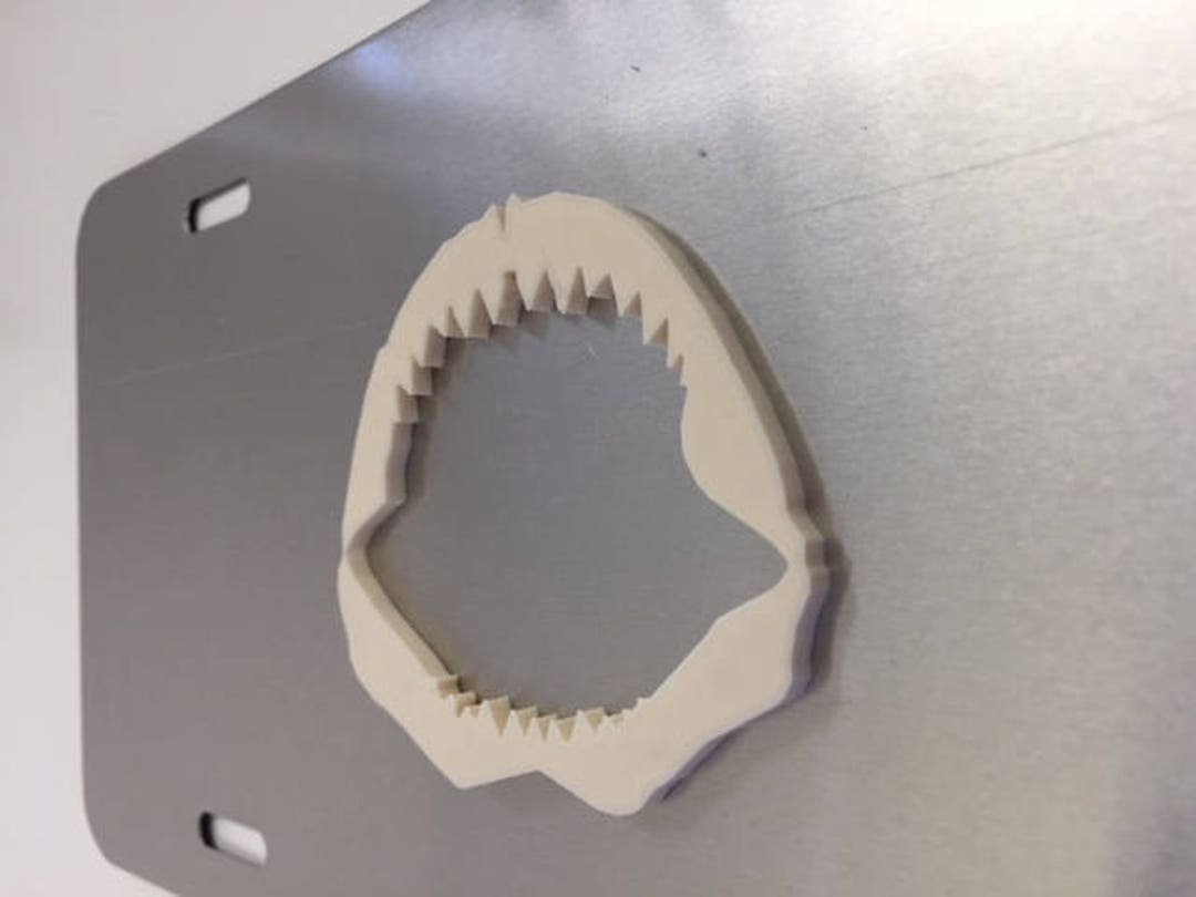 Jaws Shark Teeth - License Plate INSERT Grey With White Automotive ...