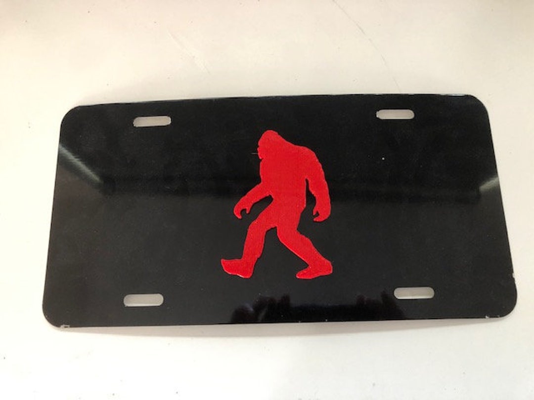 Bigfoot 3D Version - Unique - License Plate INSERT Black With RED ...