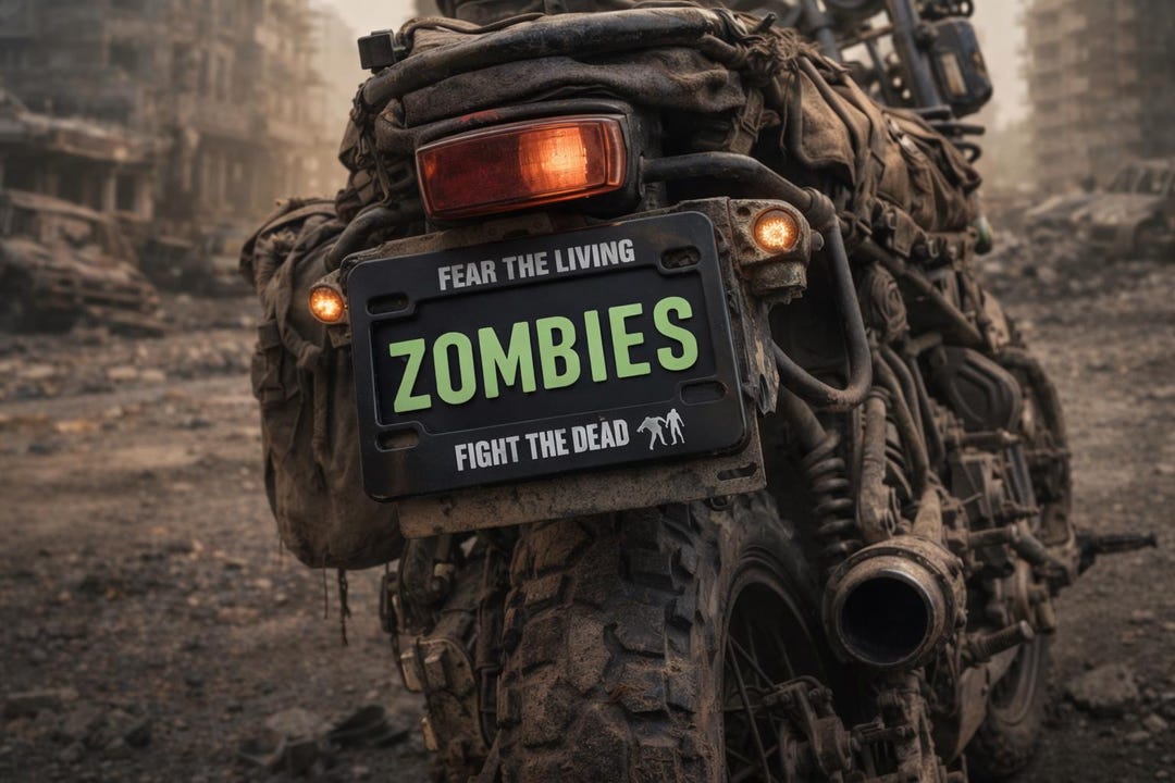 Fear the Living Fight the DEAD - Zombie - Black Scooter / Motorcycle ...