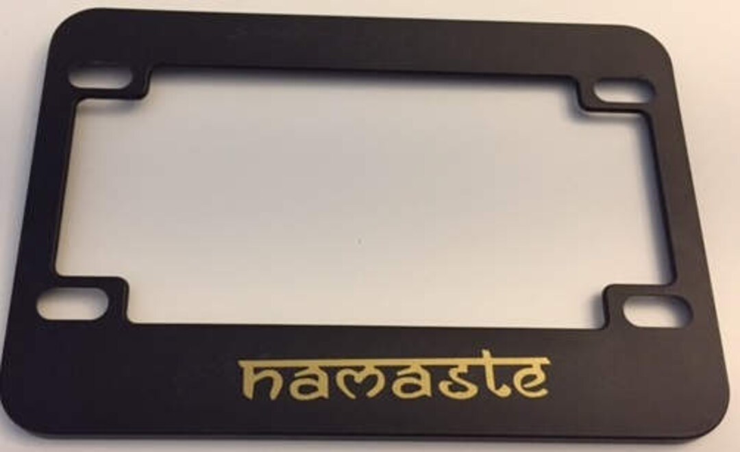 Namaste Black With Gold Scooter / Motorcycle License Plate Frame ...