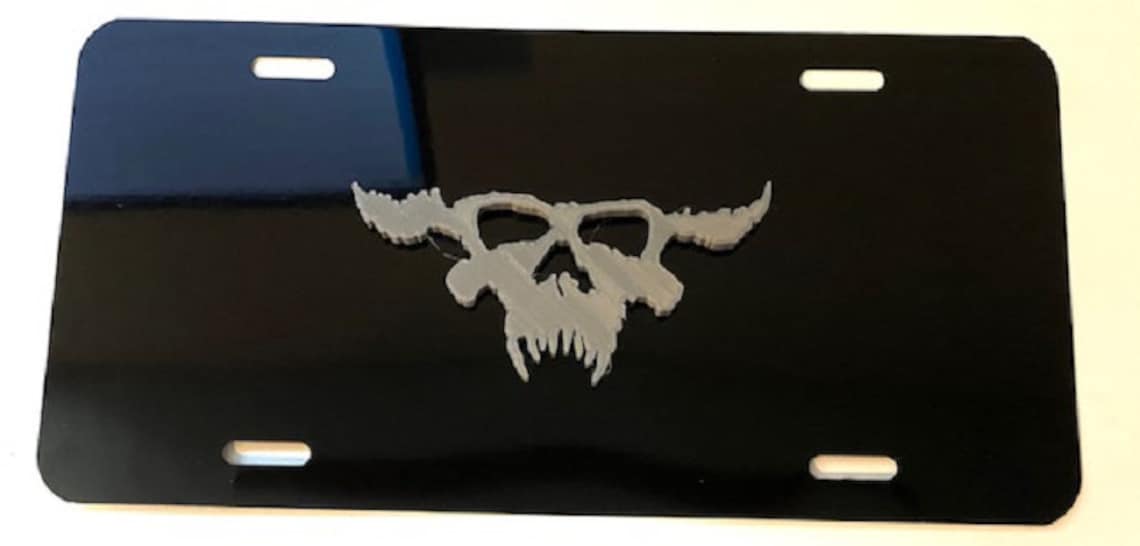 Scary Skull Wide in 3D Automotive License Plate INSERT BLACK - Etsy