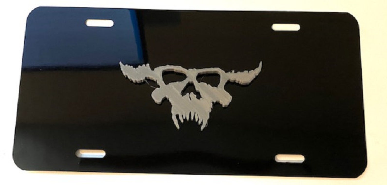 Scary Skull Wide in 3D Automotive License Plate INSERT BLACK - Etsy