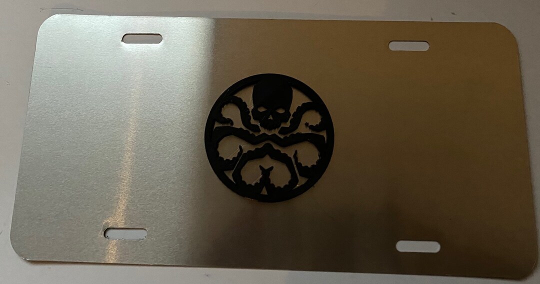 Hydra Octopus in 3d - Grey With Black - Automotive License Plate Insert ...