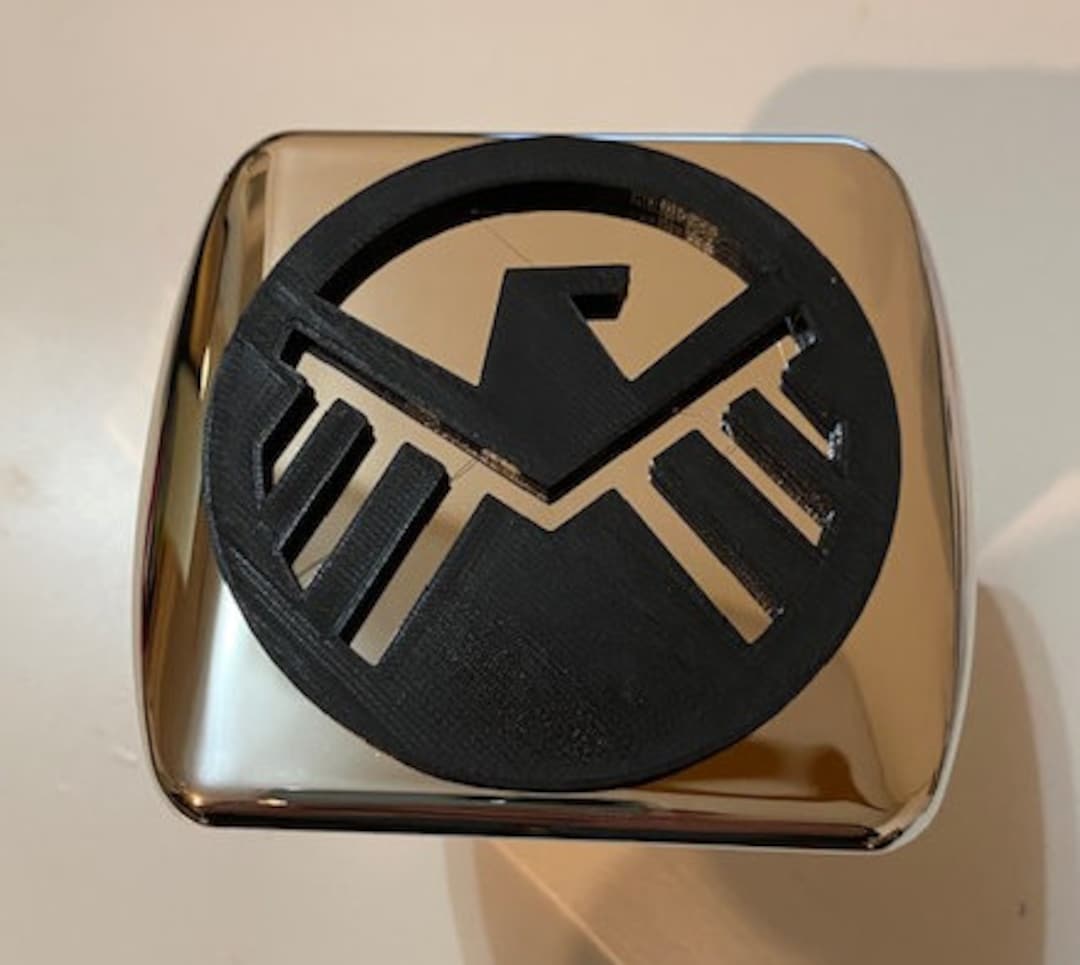 Shield Secret Agent Style in 3d - Chrome With Black 2 Inch Trailer ...