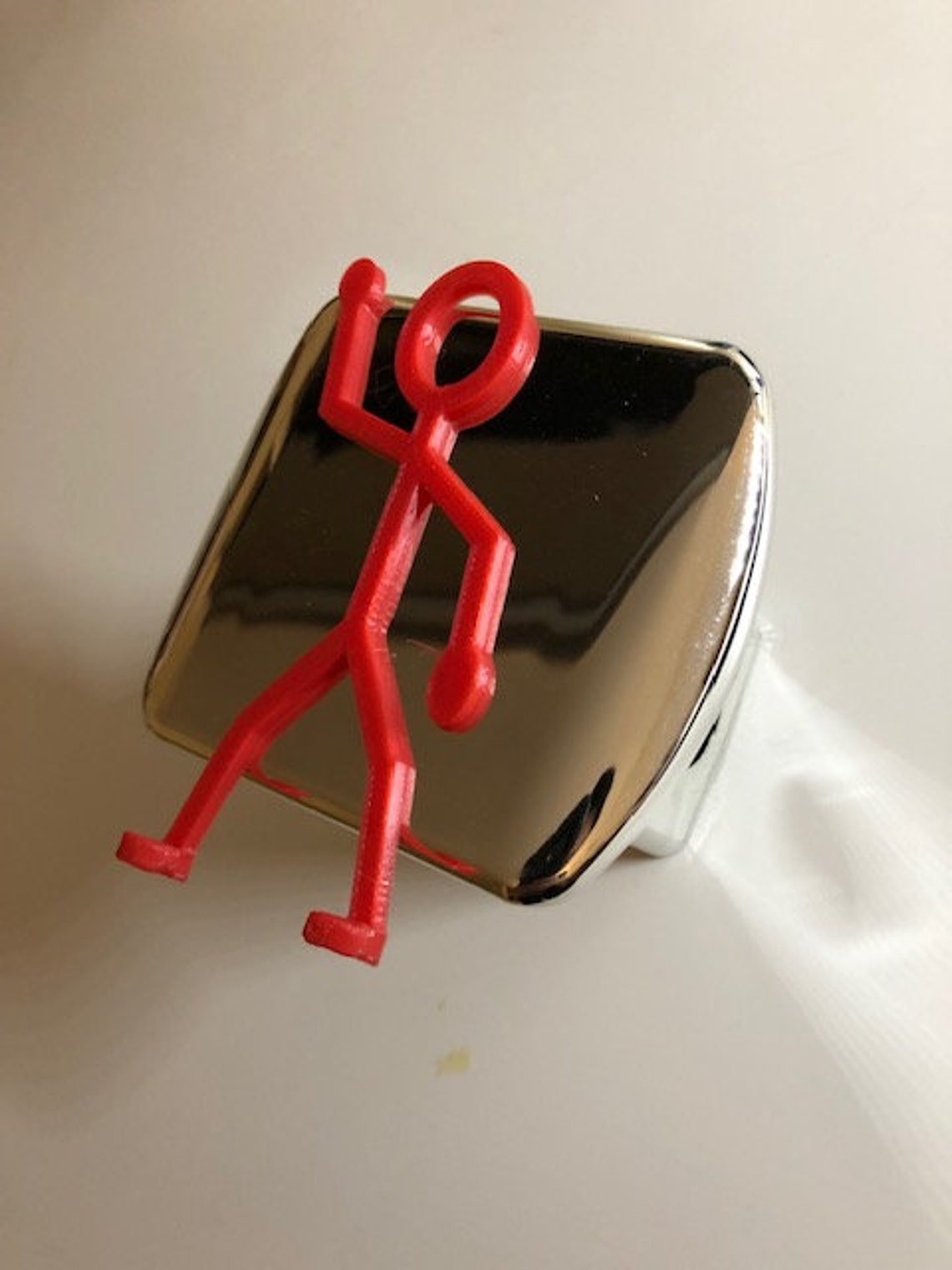 Stick Figure Guy Waving Hi in 3D Version Chrome With RED 2 - Etsy