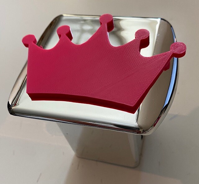 Princess Crown in 3d Chrome With Pink 2 Inch Trailer Hitch Cover ...