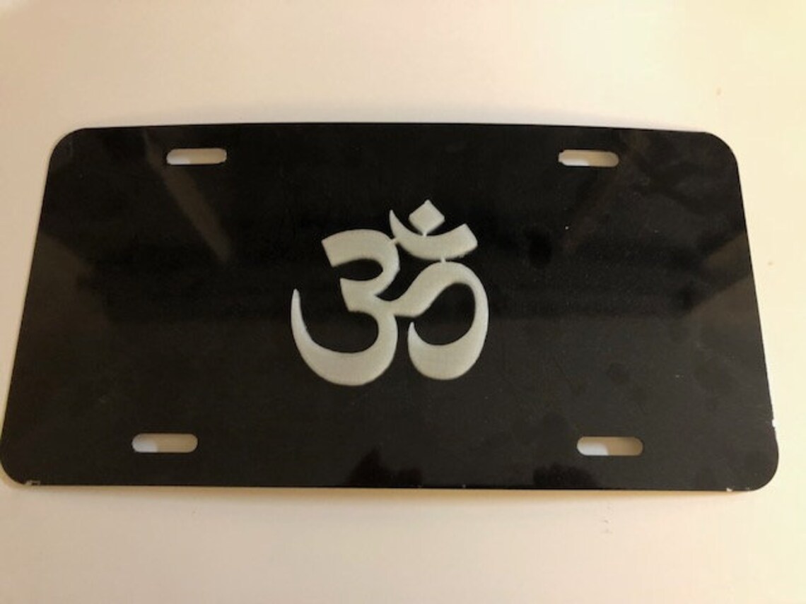 Yoga " Om " Style in 3D Version - Glow in the DARK - License Plate ...