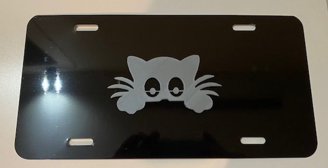 Kitty Cat Peek a Boo in 3D Version - Unique - Automotive License Plate ...