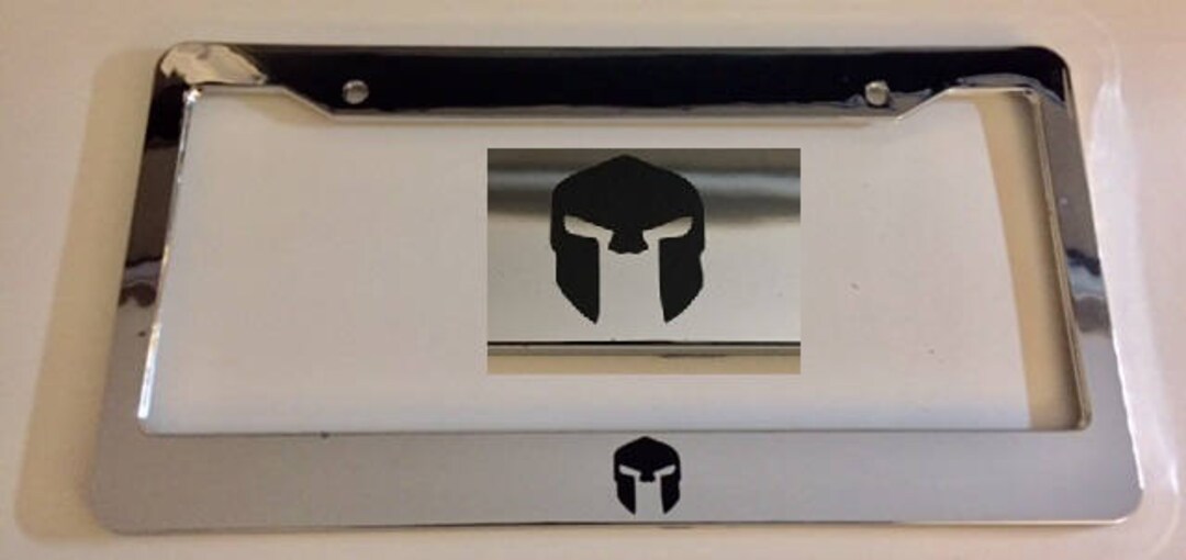 Spartan Mask Helmet - Chrome License Plate Frame - Iron Man Style ...