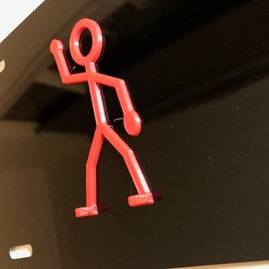 Stick Figure Waving Hello in 3D Version - Unique - License Plate INSERT ...