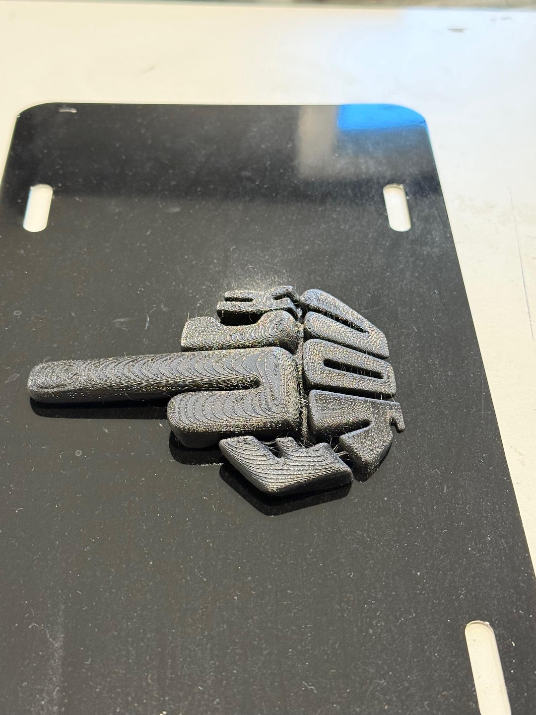 Super Round Fu Middle Finger 3D Version - Unique - License Plate INSERT ...
