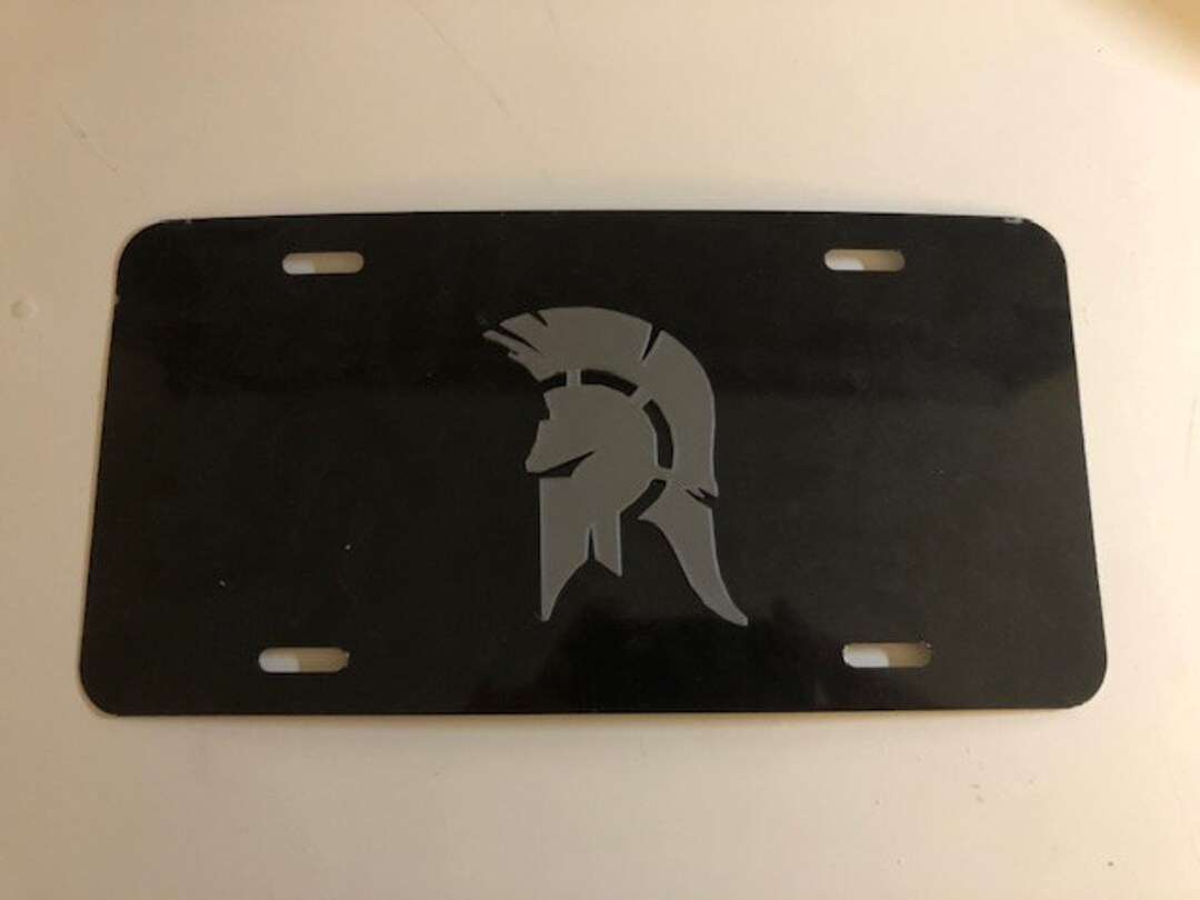 Spartan Side Helmet in 3D Version - Unique - License Plate INSERT Black ...