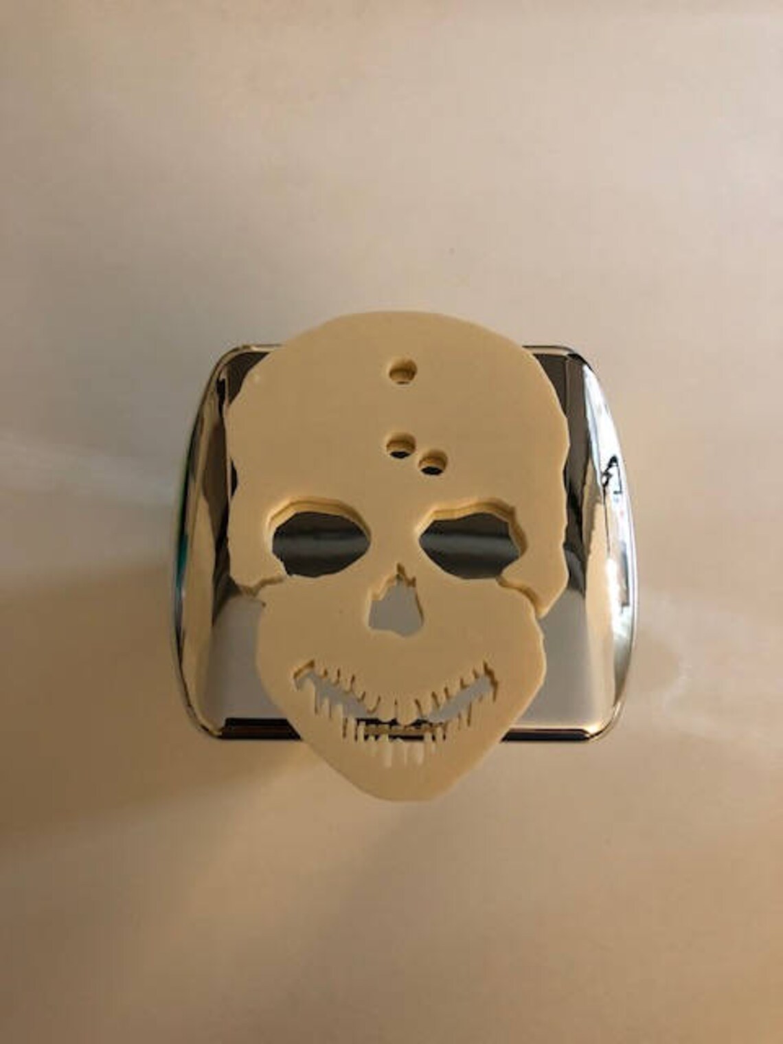 Skull With Bullet Holes in 3d Chrome With White 2 Inch - Etsy