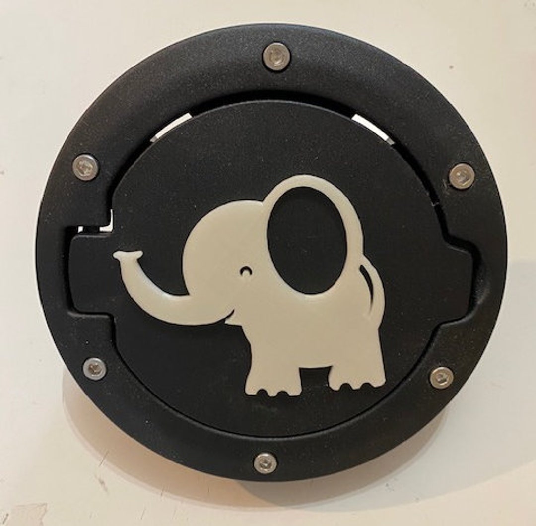 Elephant Cute in 3D - Black With White for Jeep Wrangler JK/JKU Flag ...