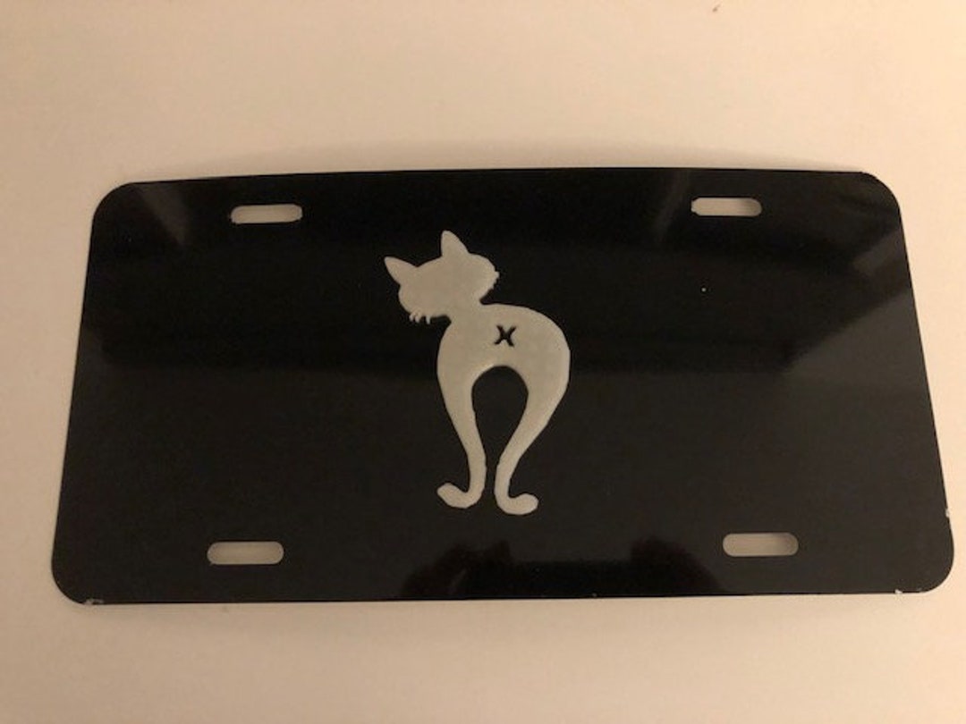 Very Cute Cat in 3D Version - Glow in the DARK - License Plate INSERT ...