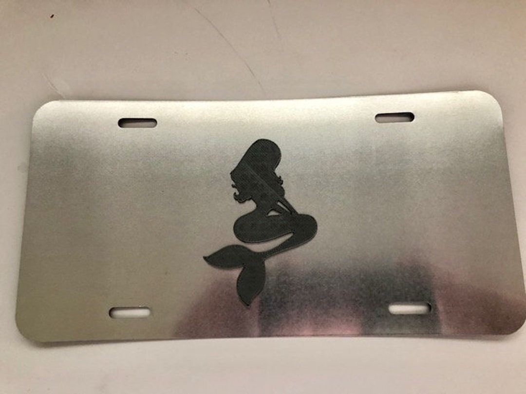 Mermaid in 3d - Grey With Grey License Plate INSERT Automotive License ...