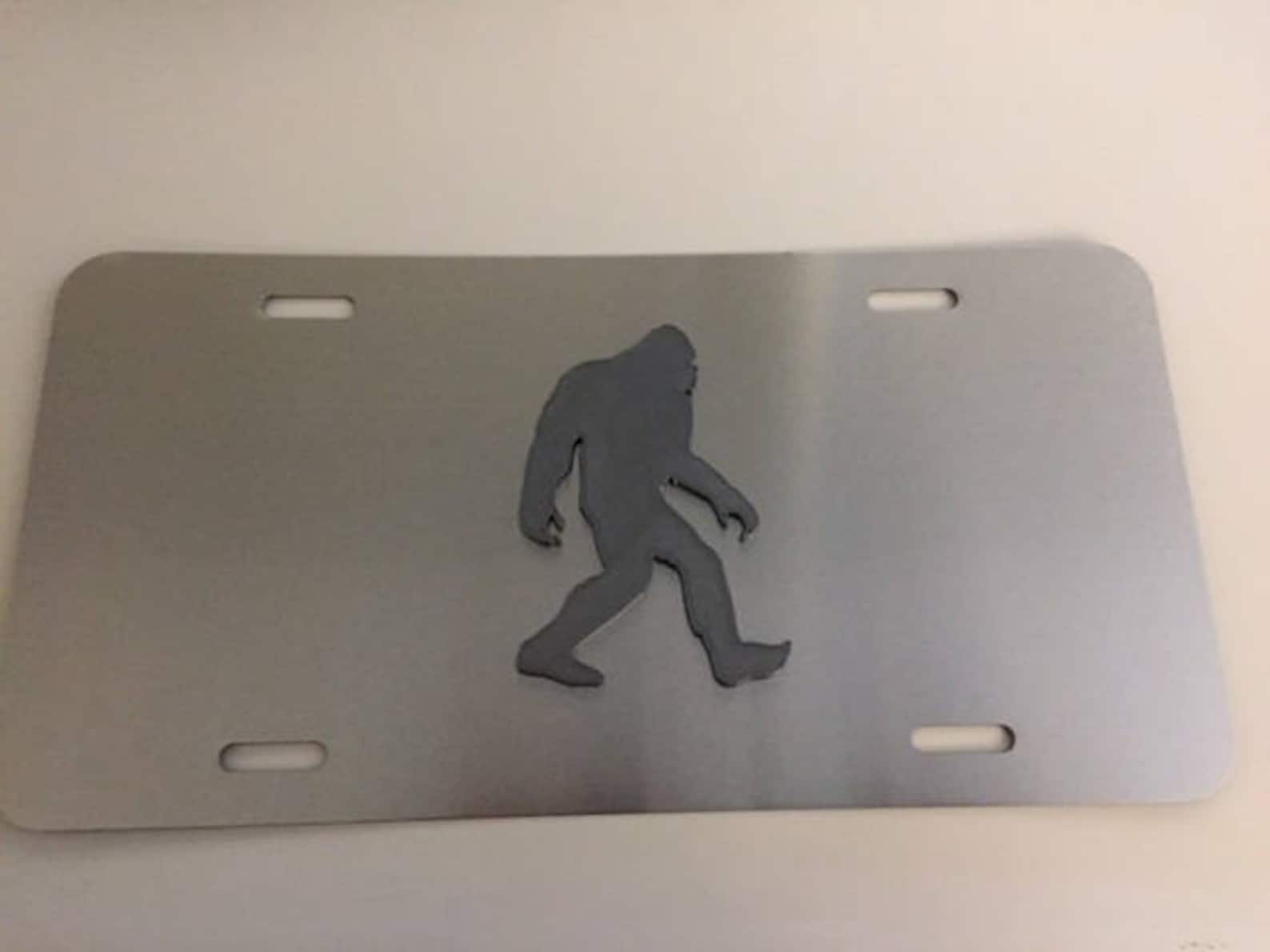 Bigfoot 3D Version - Unique - License Plate INSERT Grey With Grey ...