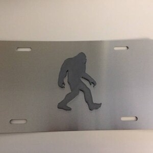 Bigfoot 3D Version - Unique - License Plate INSERT Grey With Grey ...