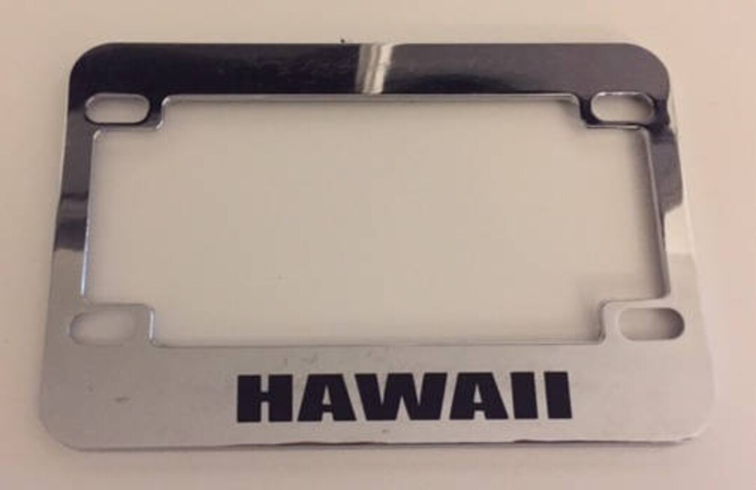 Hawaii Bold - Chrome Scooter / Motorcycle License Plate Frame - Aloha ...