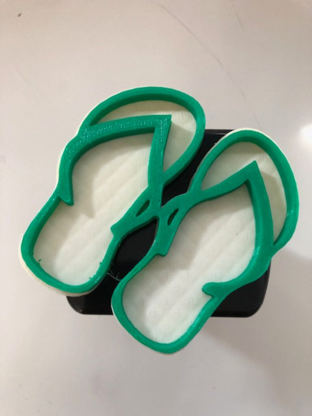Flip Flop " Slippahs " in 3d - Black With Green / White Combo - 2 Inch ...