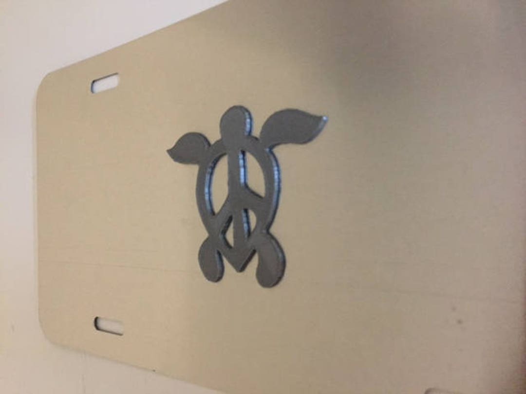 Honu Turtle in 3d - License Plate INSERT Grey With Grey Automotive ...