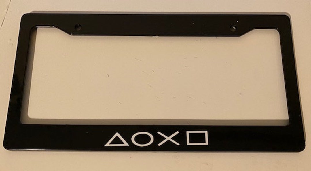 Gamer - Triangle Circle X and Square - Black Automotive License Plate ...