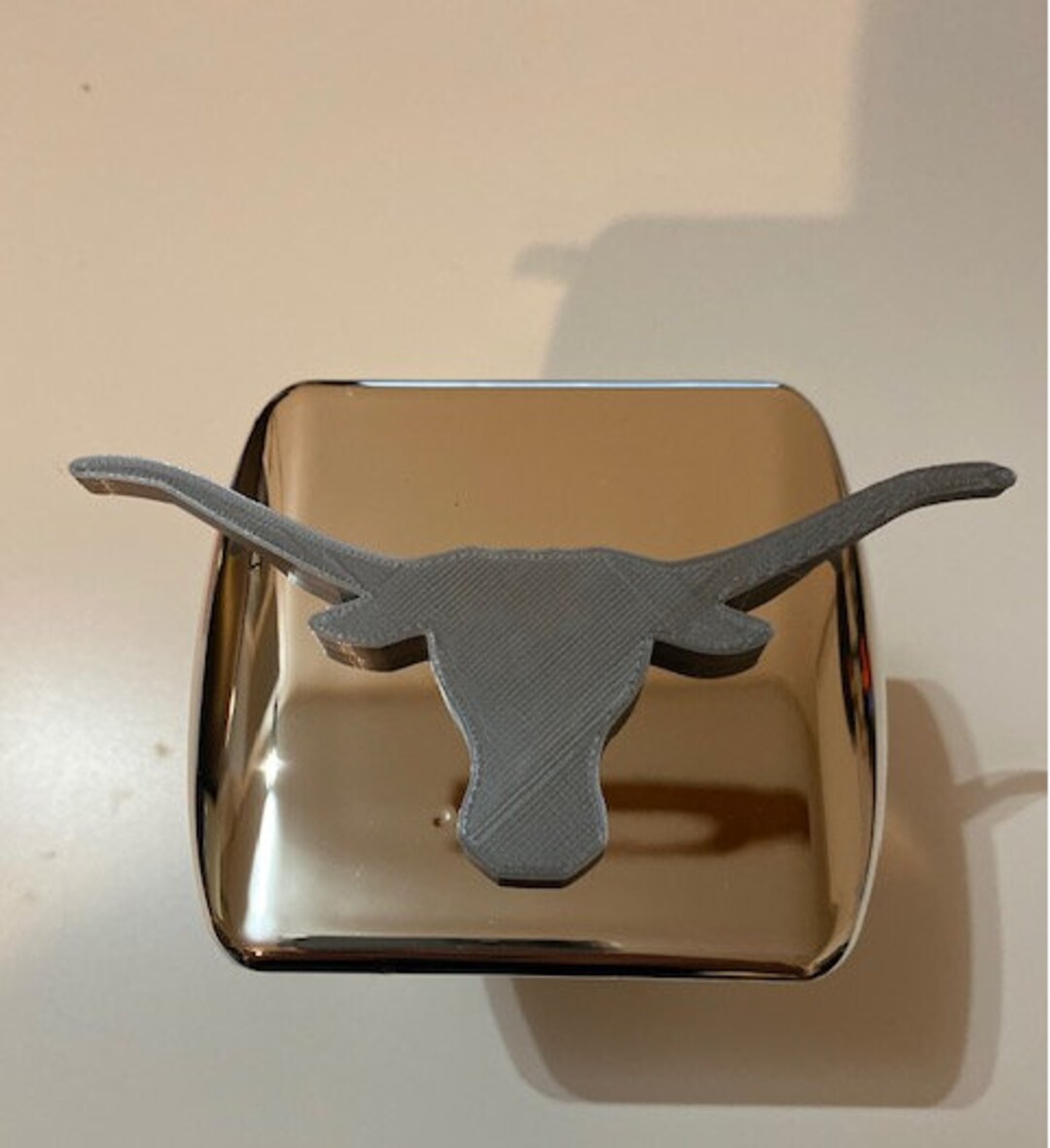 Longhorns Bull in 3d - Chrome With Grey 2 Inch Trailer Hitch Cover ...