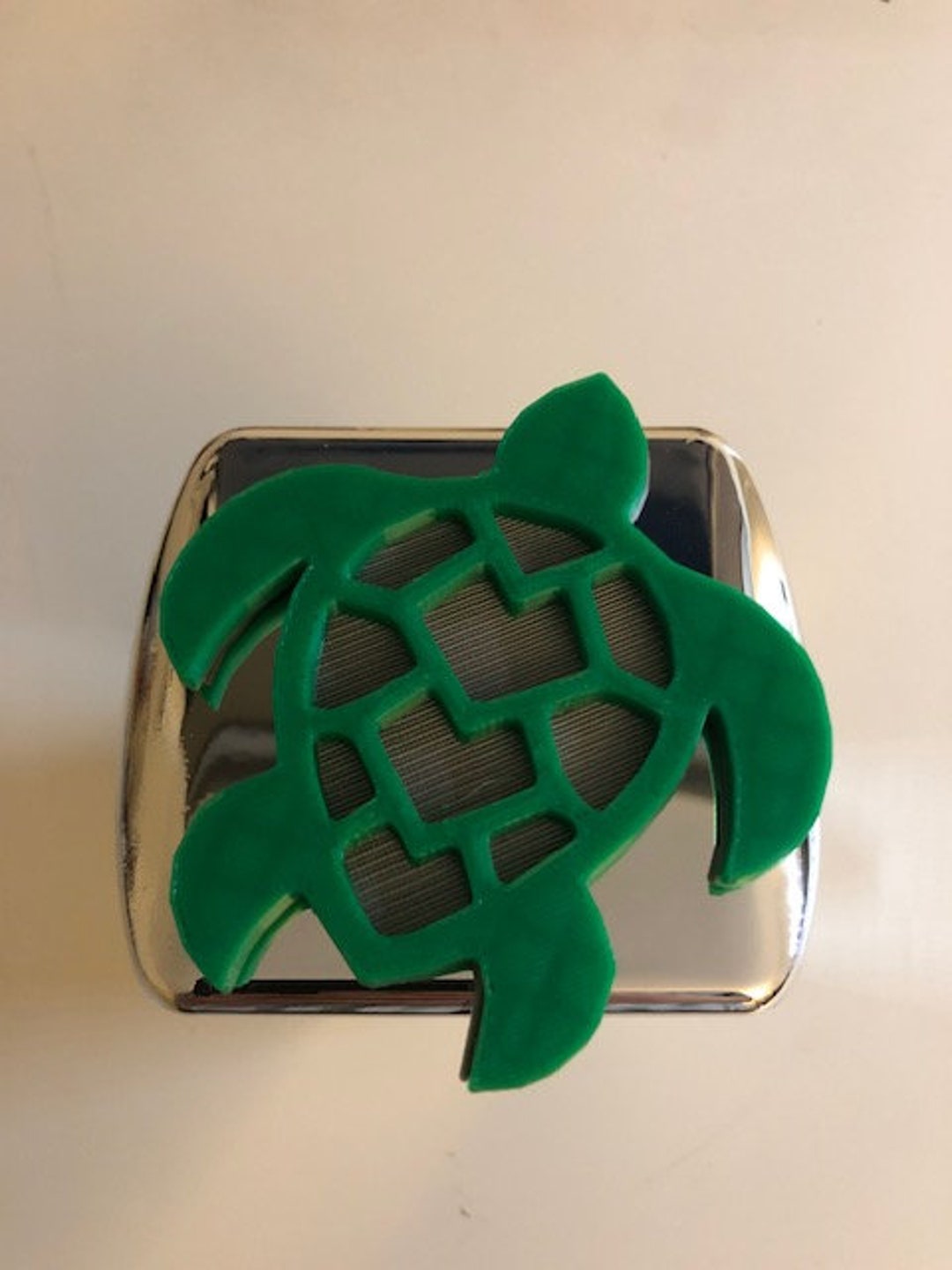 Turtle in 3d Green With Grey Shell - Chrome 2 Inch Trailer Hitch Cover ...
