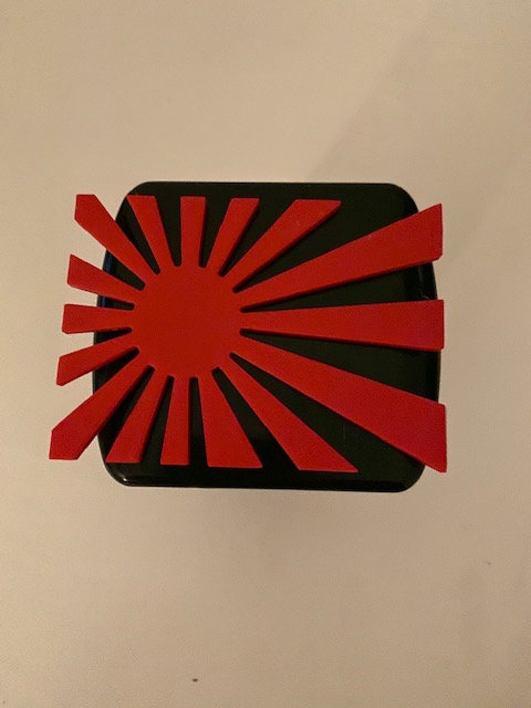Jdm Flag in 3d - Black With RED - 2 Inch Trailer Hitch Cover - Japanese ...