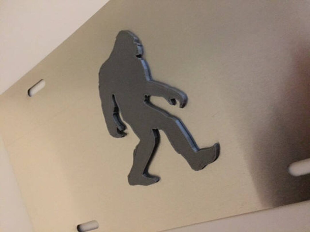Bigfoot 3D Version - Unique - License Plate INSERT Grey With Grey ...