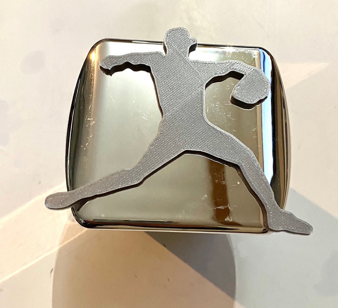 Baseball Pitching in 3d - Chrome With Grey - 2 Inch Trailer Hitch Cover ...