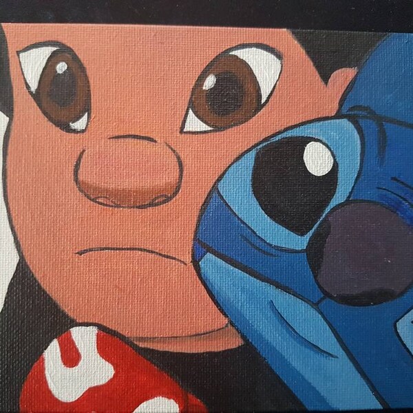 Angel Lilo and Stitch Painting - Etsy