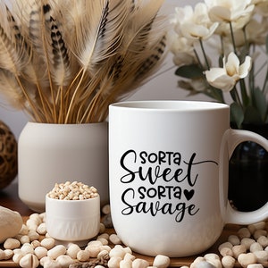 Sorta Sweet Sorta Savage, Sassy Svg, Funny Svg, Commercial POD Design ...