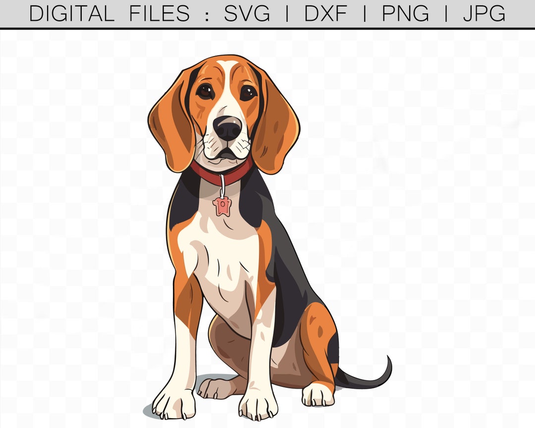 American Foxhound Dog Clipart, Svg, Png, Dxf, Vector Sublimation Tshirt ...