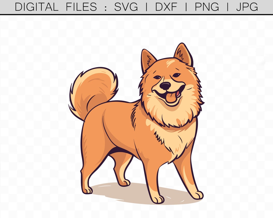 Finnish Spitz SVG Cartoon Clipart, Spitz Lover Gifts, Vector ...