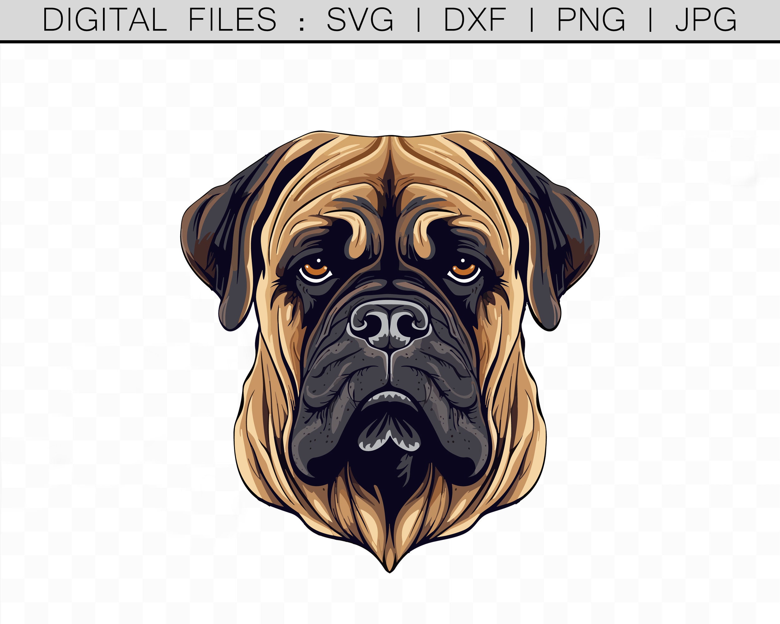 Bullmastiff Dog Head Logo Bullmastiff Svg Dog Head Vector - Etsy