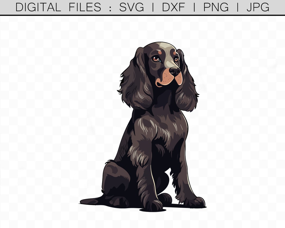 English Cocker Spaniel Dog Clipart, Sublimation Files Svg, Png, Dxf ...