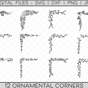 Frame Svg, Decorative Corners, DXF Files, Ornamental Corners, Left ...