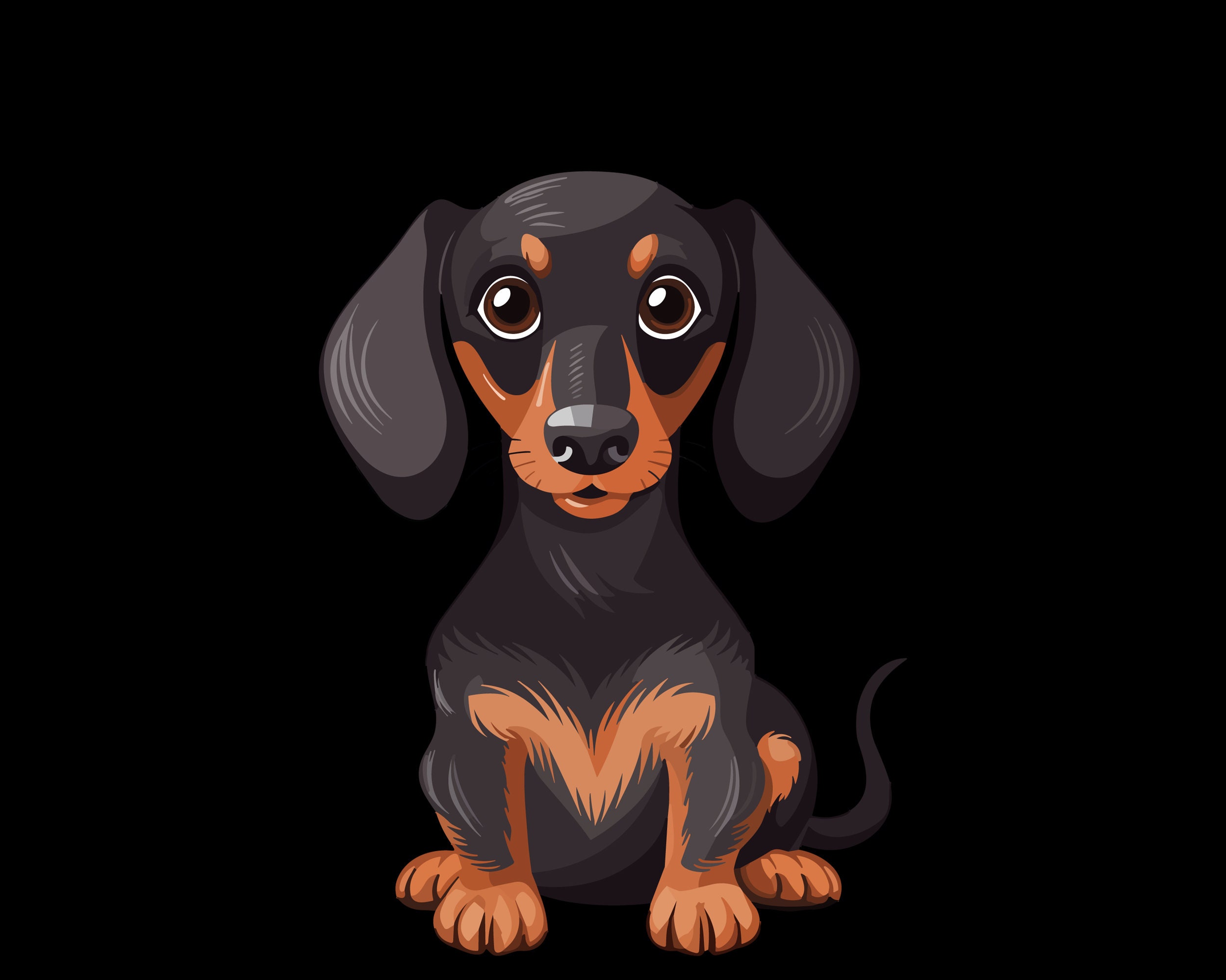 Chiot teckel, anniversaire carte Clipart, papa teckel, maman teckel ...